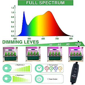 Giixer 5 Packs Seed Starter Kit with LED Grow Light - 60 Cells Seed Starting Tray, Humidity Dome for Seed Growing Germinating, Indoor Garden Seedling Starting, Cutting Clone & Plant Propagation Kit