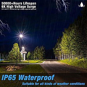150W Led Post Top Lights with Photocell, ETL&DLC Listed 21000Lm 5000K LED Circular Area Pole Light [800W Equivalent] IP65 Waterproof Outdoor Street Garden Pathway Yard Parking lot Lighting Parking Lot