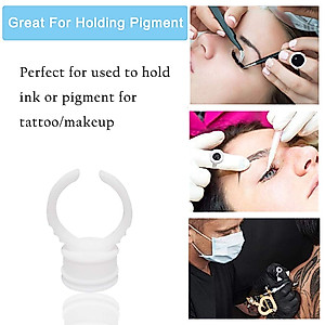 400pcs Tattoo Rings Disposable Ring Cups Glue Palette Holder Disposable Pigment Rings Plastic Makeup Rings for Nail Art Eyelash Extension