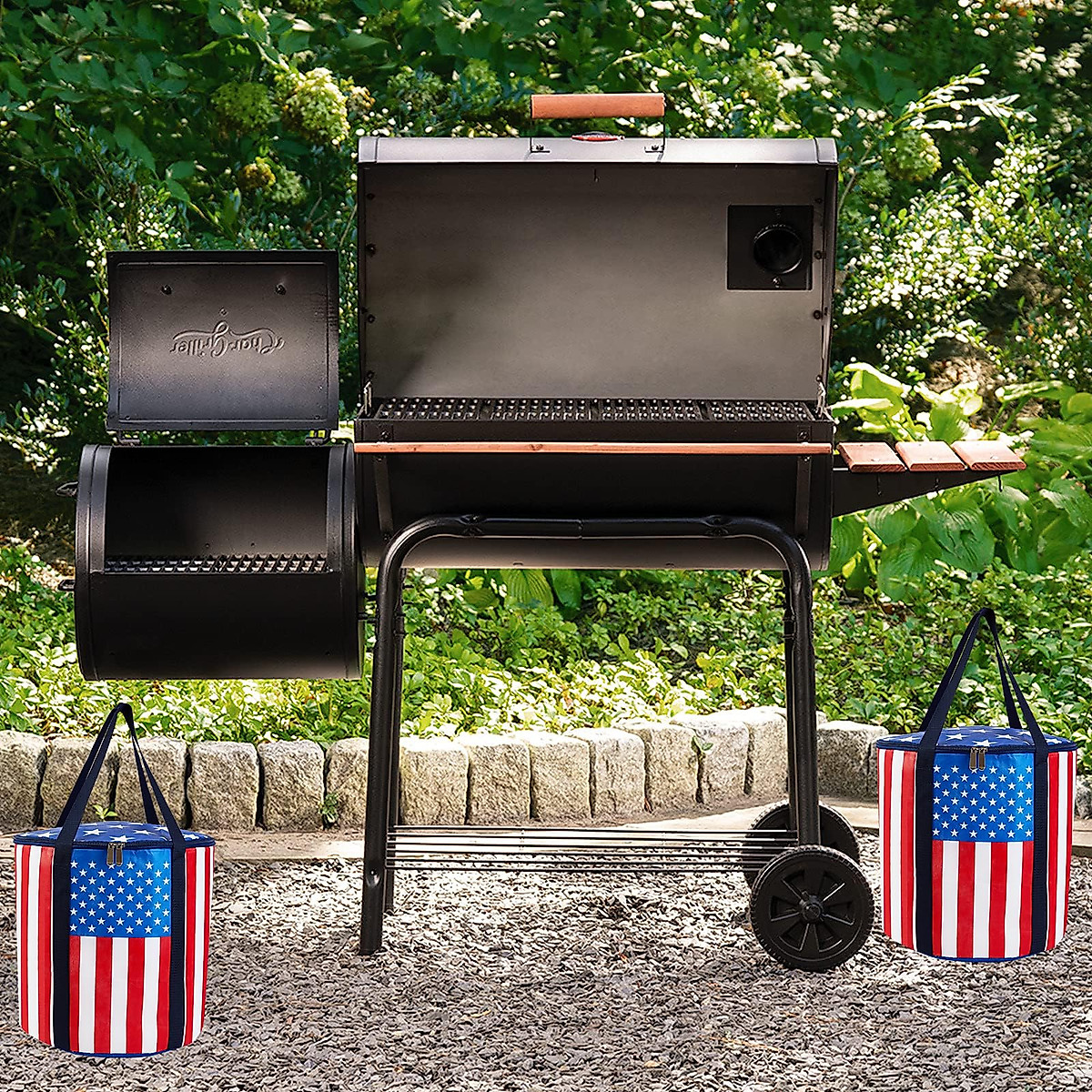 Profully 2Pack USA Style Fuel Chips Storage Bag, American Wood Pellet Storage Bag, Smoker Charcoal Chipping Container, 20LBs