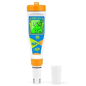 CIZTADA pH Meter for Water Digital EC and PPM Meter for Hydroponics Nutrient 4 in 1 pH EC TDS Temperature Tester with Large Display for Indoor Plant Grow DWC Setup Aeroponic Pool Aquarium