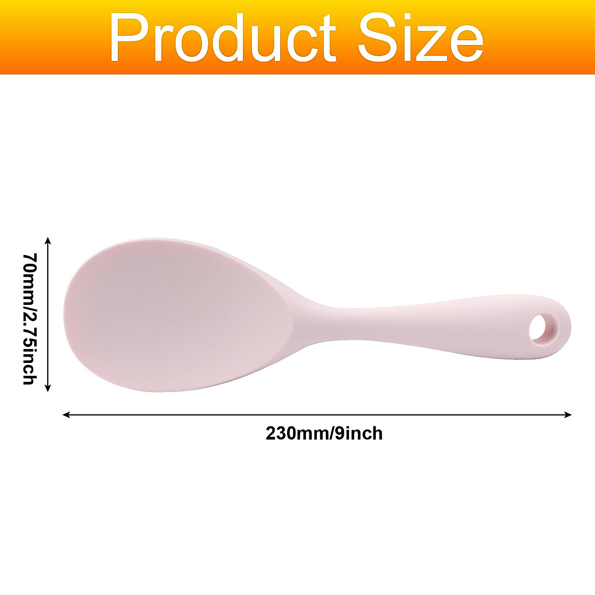Murtenze 2Pcs Pink Silicone Rice Paddle Spoon，Non Stick Heat Resistant Kitchen Gadge Rice Spoon for Rice, Salads, Mashed Potato