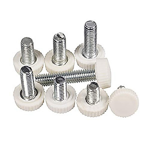 L-A M5x8mm Thumb Screw Knobs Grip Thumb Screw Threaded Knurled Knobs Grip (10 Pcs White）