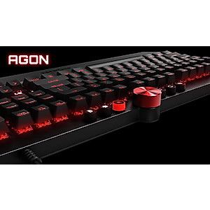 Agon Tournament-Grade RGB Gaming USB 2.0 Type-A Mechanical Keyboard, Cherry MX Blue Switches, NKRO, Dedicated Macro & Multimedia Buttons, Light FX Sync, G-Tools Software (AGK700)