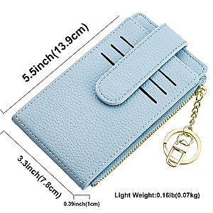 SUMGOGO Womens Small Wallet for Woman Slim Bifold Zipper Card Case Wallets Bling Coin Purse (A-Burgundy)