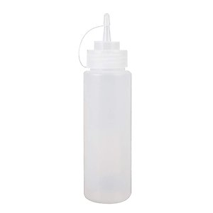 lasenersm 1 Piece Plastic Squeeze Bottle Plastic Squeeze Condiment Bottle Ketchup BBQ Sauce Dispensing Bottle with Twist On Cap Lids for Sauce Ketchup Craft Paint(16 Oz, White)