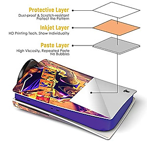 TESSGO PS 5 Skin Disc Edition Anime Console and Controller Vinyl Sticker, Durable, Scratch Resistant, Bubble-Free, Precisely Line Up, Compatible with Play-Station 5
