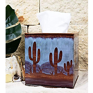 Ebros Rustic Southwestern Desert Cactus Arizona Wilderness Bathroom Accent Resin Figurine Accessories Western Country Cabin Lodge Decorative (5 Piece Bathroom Set)