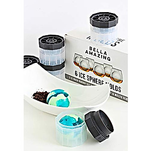 PREMIUM Ice Ball Molds (6-Pack), BPA Free 2.5 Inch Ice Spheres. Slow Melting Round Ice Cube Maker for Whiskey and Bourbon