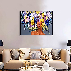 LWZAYS Paint by Numbers for Adults, DIY Girls Adult Paint by Numbers Kits on Canvas Flowers Painting Kits for Kids Beginner Unframed Oil Painting Kits Gift Arts Crafts for Kids and Adults 16''x20''