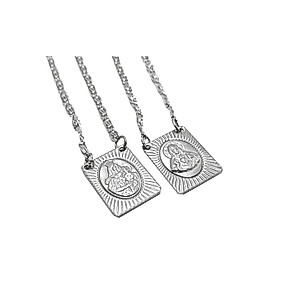 Scapulars Catholic I Sacred Heart of Jesus & Our Lady of Mount Carmel Medals I Stainless Steel Scapular Necklace for Women & Men - 14 Inch long I Catholic Religious Necklace - Stamped Icons