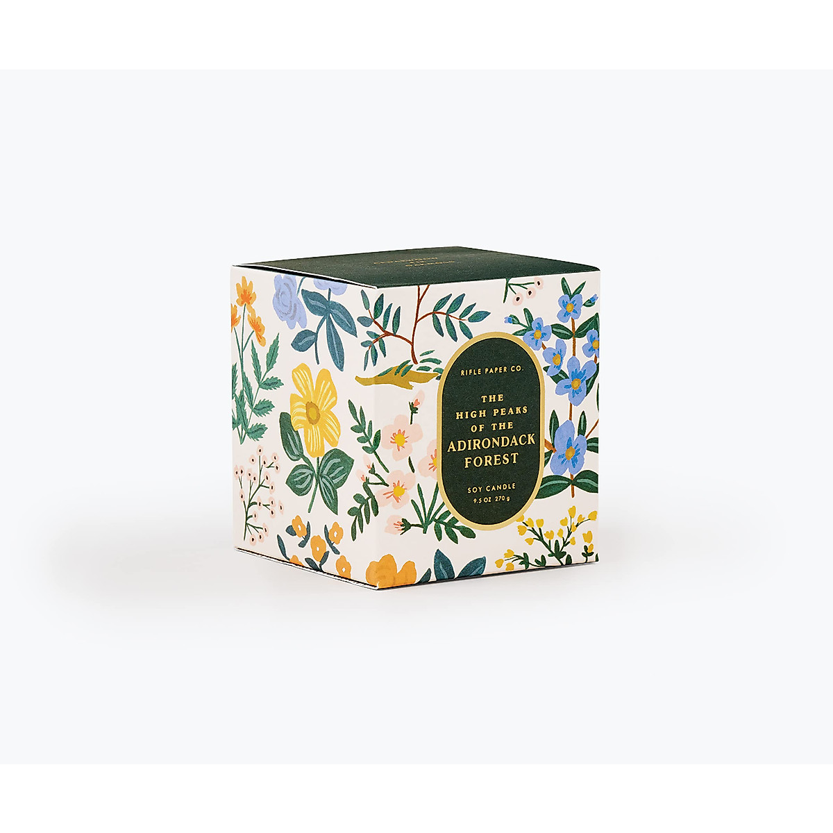 RIFLE PAPER CO. Candle | Festive Occasions and Gatherings with Decorative Box and Festive Labels On Soy Candle Base and 40+ Hour Burn Time, High Peaks of The Adirondack Forest