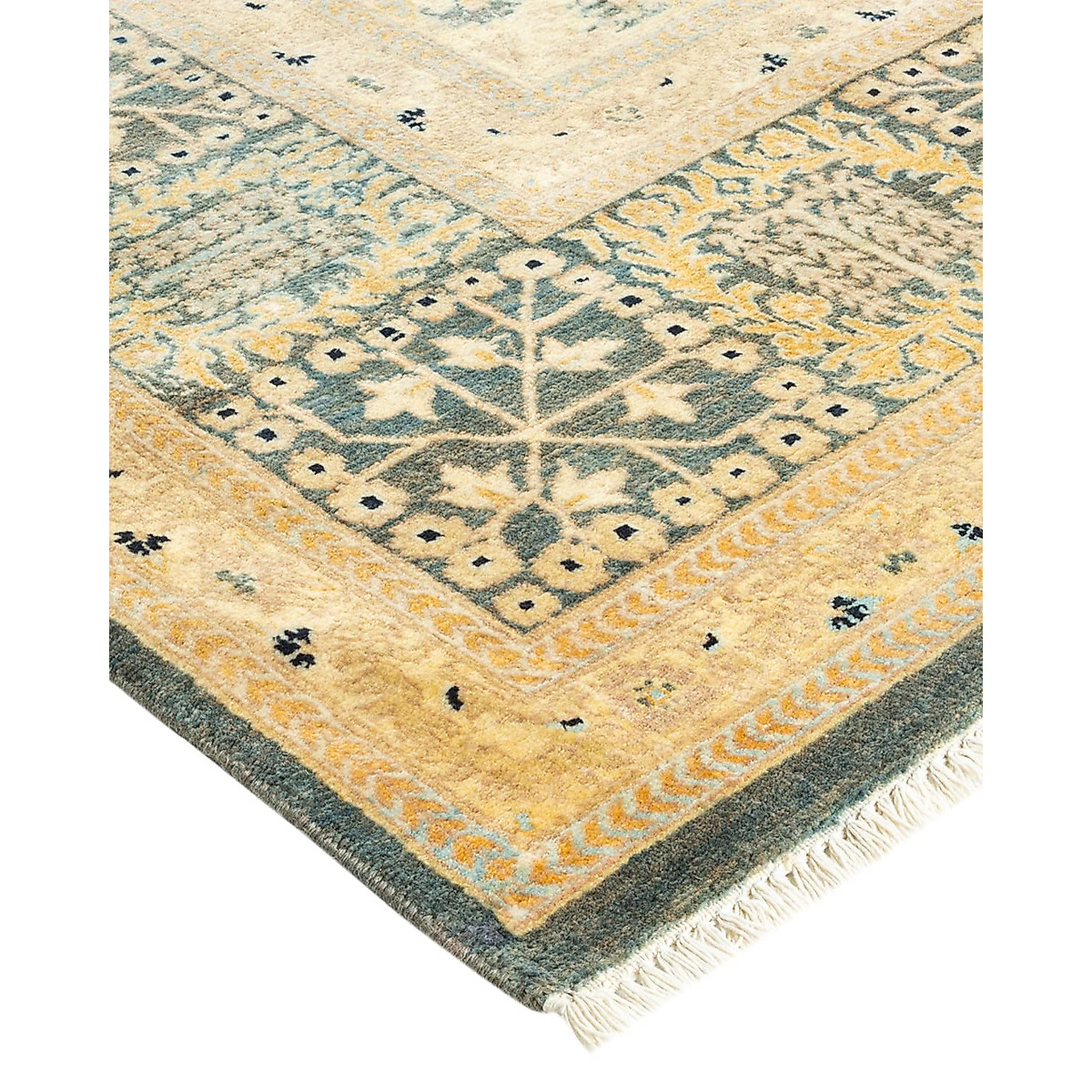 Solo Rugs One of a Kind Hand Knotted Hand Made Wool Traditional Oriental Mogul Gray 8 x 10 Area Rug