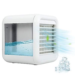 Portable Air Conditioner Fan, Spray humidification, 3 in 1 Air Cooler | Humidifier | Purifier,with 3 Speeds 7 Colors LED Light for Home Office Bedroom
