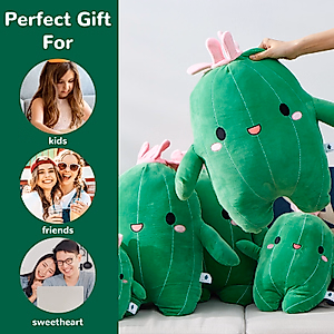 ProgoniaXYZ Cuddly Big Soft Toys Plant Cactus Doll, Plush Stuffed Animal Cactus Pillow and Blanket Set Lovely Gift for Birthday Christmas (Small 9.8inch)…