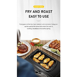 BYHIP 3-in-1 Breakfast Station - Includes Coffee Maker, Non-Stick Griddle, and 4-Slice Toaster Oven - Versatile Breakfast Maker with Timer Suitable for Kitchenettes/Apartments/Dormitories- Black