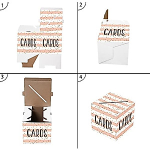 White and Pink Card Box – 8”*8”*8” Gift Or Money Box Holder for Wedding,Baby or Bridal Shower,Birthday, Graduation,Engagement, Party Favor, Decorations, 1 Set(hezi-A009)