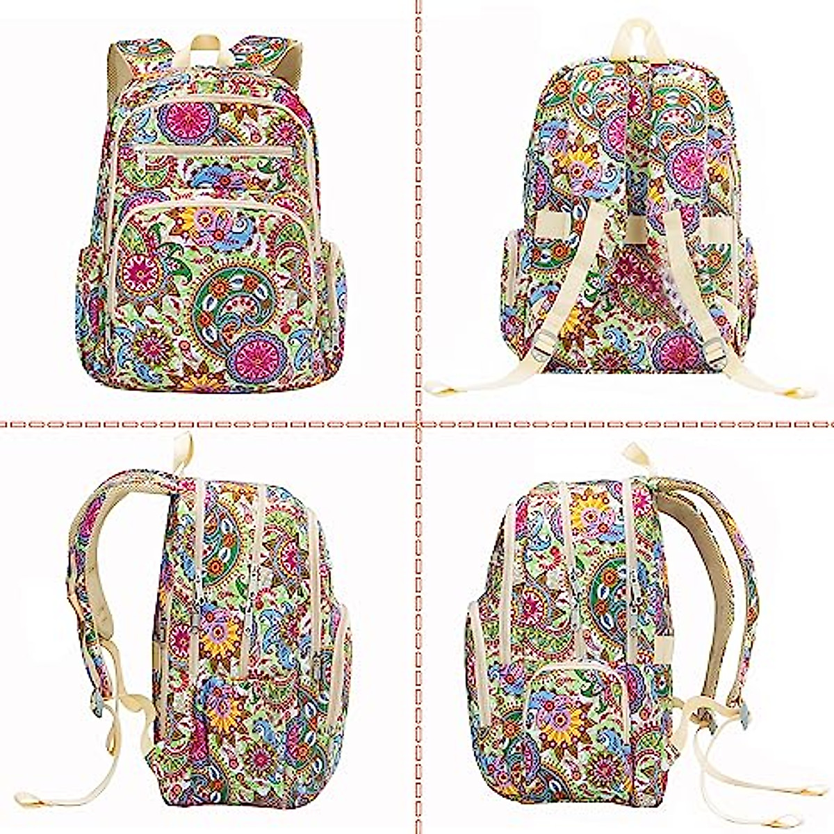 Travel Backpack for Women Large Overnight Weekender Bag Lightweight Casual Daypack College Campus Backpacks Fits 15.6 inch Laptop XL Carry On Back Pack Airline Approved Paisley Print Mochilas De Mujer