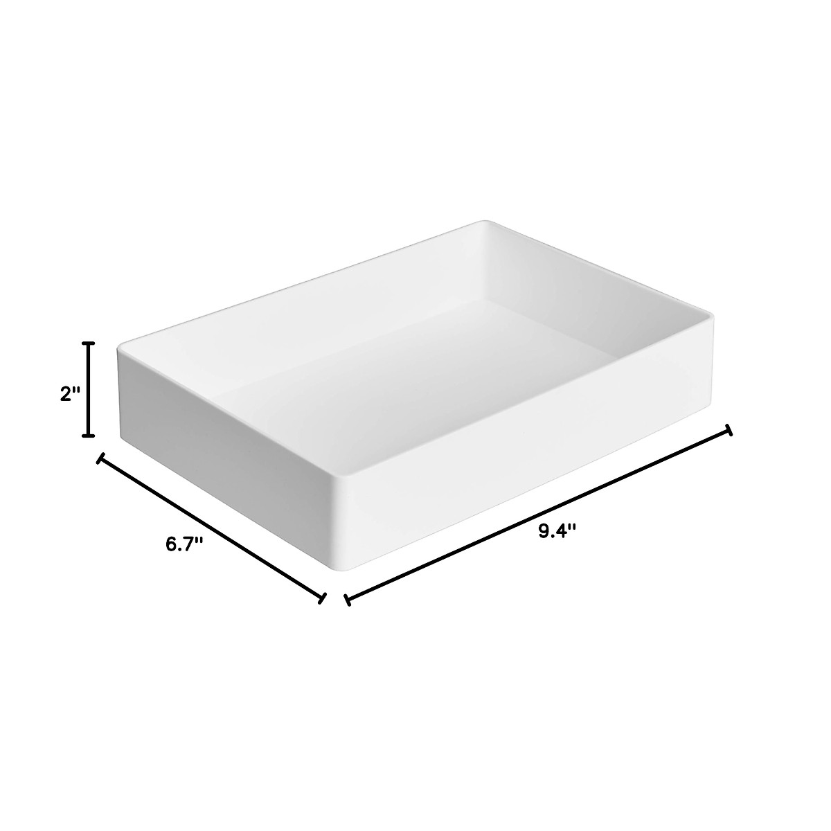 Amazon Basics Plastic Desk Organizer - Accessory Tray, White
