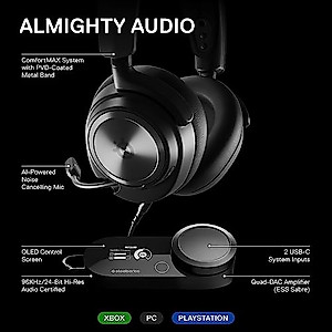 SteelSeries Arctis Nova Pro for Xbox Multi-System Gaming Headset - Premium Hi-Fi Drivers - Hi-Res Audio - 360° Spatial - GameDAC Gen 2 - Stealth Retractable Mic - Xbox, PC, PS5/PS4, Switch