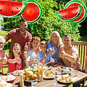 Gejoy 9 Pieces Watermelon Foil Balloons Watermelon Balloons Cartoon Fruit Foil Balloons for Summer Themed Birthday Baby Shower Wedding Party Decoration Supplies