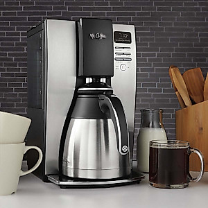 Mr. Coffee Coffee Maker, Programmable Coffee Machine with Auto Pause, 10 Cups, Stainless Steel