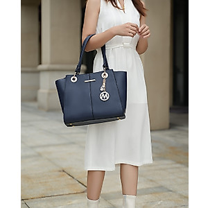 MKF Collection Tote Bag for Women, Vegan Leather Satchel Wristlet wallet Shoulder bag Top-Handle Hobo Purse Handbag