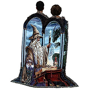 Pure Country Weavers Wizard's Emissary Dragon Blanket by Ed Beard Jr - Gift Fantasy Tapestry Throw Woven from Cotton - Made in The USA (72x54)