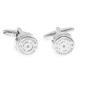 MRCUFF Bullet Shell Casing Army Police Pair Cufflinks in a Presentation Gift Box & Polishing Cloth