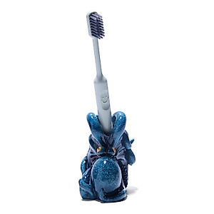 Hodao Toothbrush Holder for Kids, Resin Pencil Holder, Animal Toddler Single Tooth Brush Stand for Vanity Countertop, Office,Tooth Brushing Holder & Bathroom Accessories Decor (Blue Octopus)