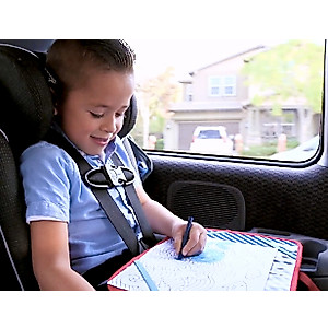 ezDesk Travel Activity Kit, Lap Desk with Cushion, Premium Activity Kit with Writing and Craft Supplies, 30-Piece Set, ‎12" x 19", Multicolor