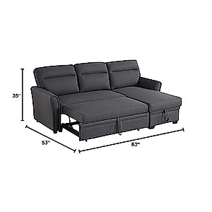 Devion Furniture Edward Sofabed, Dark Gray