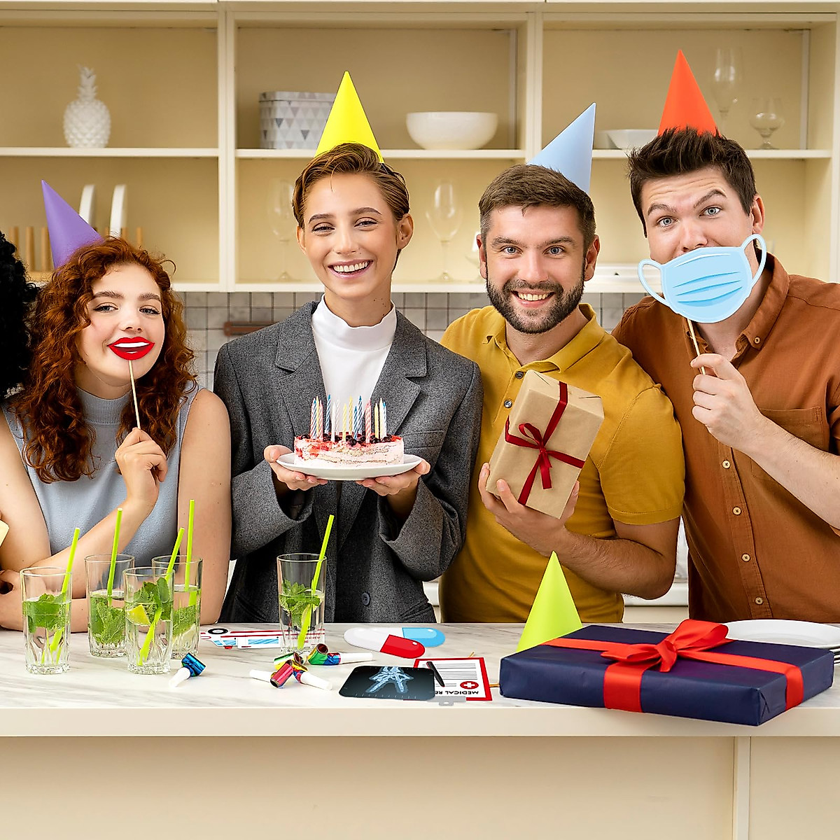 Generic Nurse Photo Booth Props 31 Packs Nurse Graduation Party Decoration Photo Booth Props Nurse Selfie Props