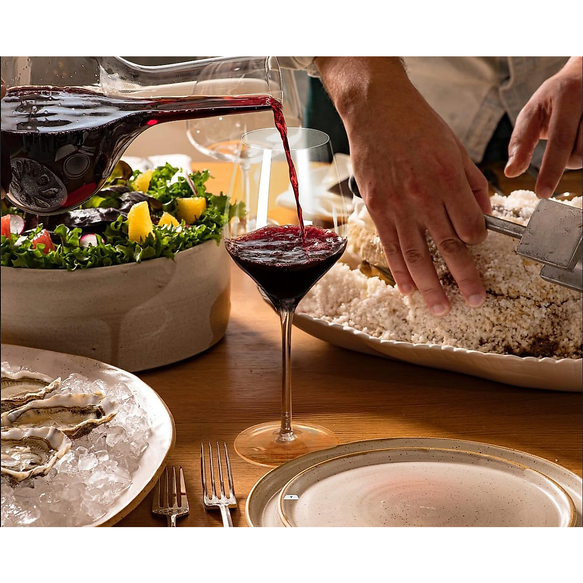 FARIDRUN F-1004, Wine Glasses Set of 4, Hand-Blown Lead-Free Large Red Wine Glasses, All Purpose Long Stem Wine Glasses, 23 oz