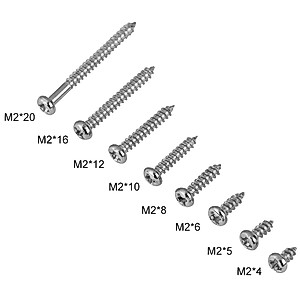 800PCS M2 Self Drilling Screw Assortment Kit 8 Sizes Cross Drive Pan Head Tapping Wood Screws Fasteners Set Used in in Energy, Electronics, Electrical Appliances
