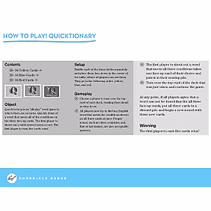 Chronicle Books Quicktionary: A Game of Lightning-Fast Wordplay, Includes 102 prompt cards; 1 rule book
