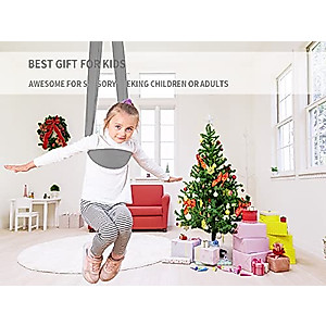 Therapy Sensory Swing for Kids and Adult (Hardware Included) Adjustable Cuddle Bedroom Hammock Has Calming Effect On Child with Special Needs(Gray Size:59"x110")