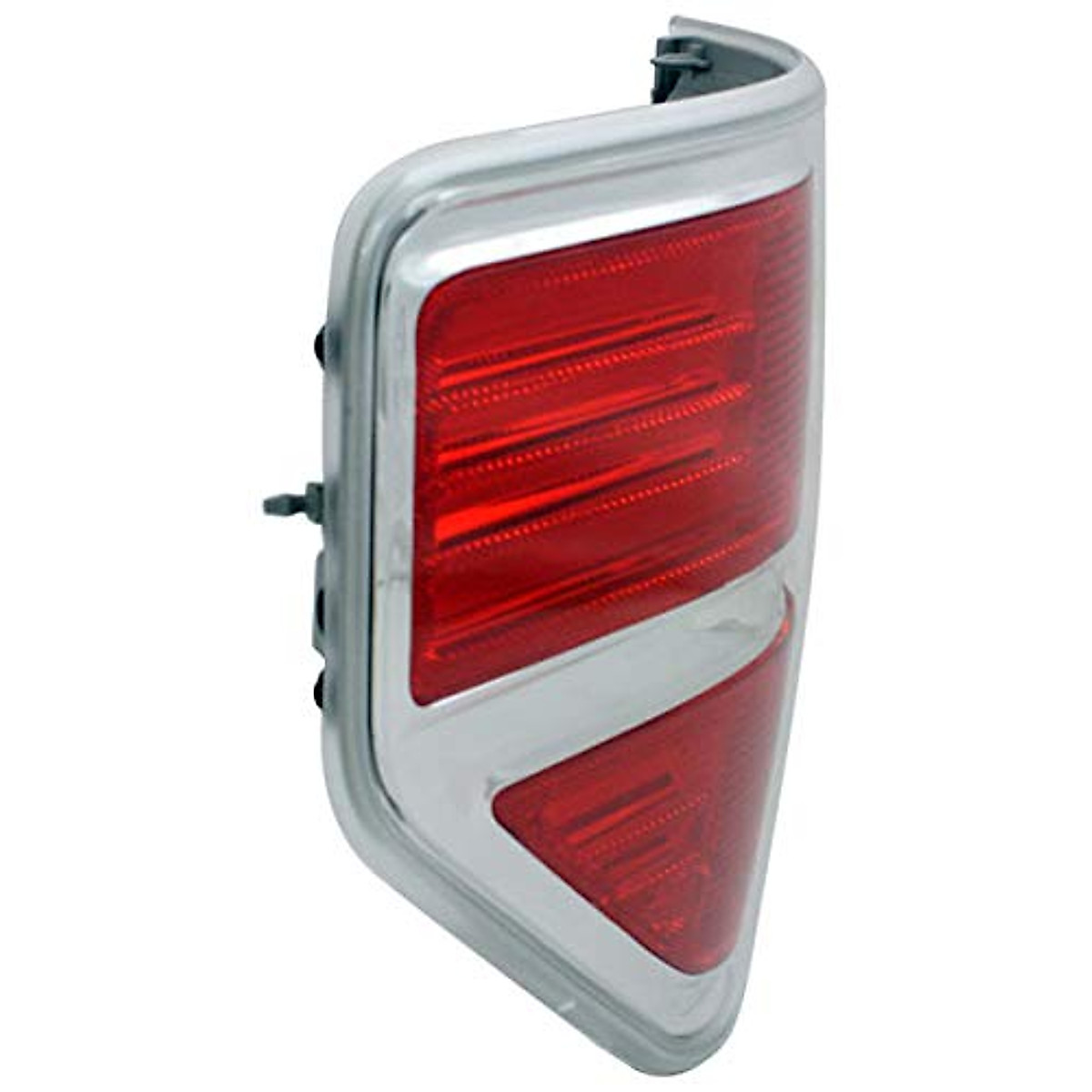Evan Fischer Driver Side Tail Light Compatible with 2009-2014 Ford F-150 Styleside Red Lens Chrome Trim CAPA