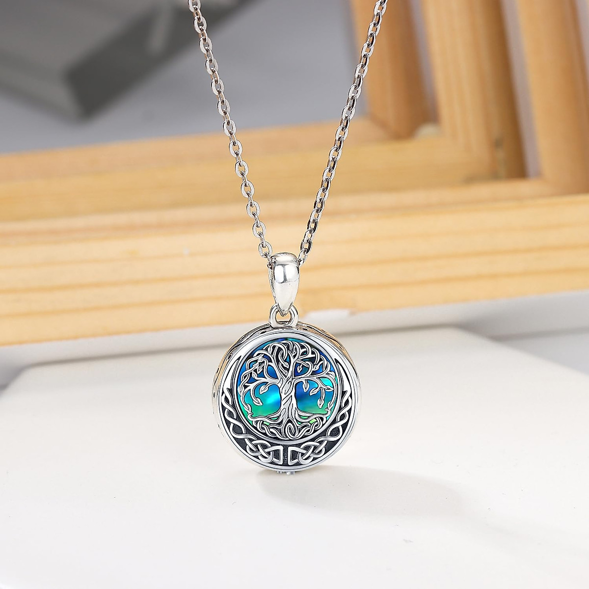 Aniu Cremation Jewelry for Ashes S925 Sterling Silver Urn Necklace Memorial Necklace for Human Ashes of Loved Ones Keepsake Pendant for Men Women