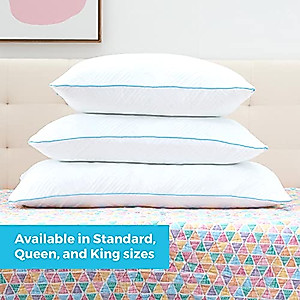 Linenspa Shredded Gel Memory Foam Pillow - Side, Stomach, Back Sleeper - Medium Firm - Queen Size