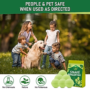 Lousye 12 Pack Snake Repellent for Yard Powerful, Snake Away Repellent for Outdoors, Moth Balls for Snakes, Pet Safe Snake be Gone for Lawn Garden Camping Fishing Home to Repels Snakes and Other Pests