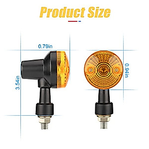 Motorcycle Round Turn Signal Lights, 4PCS 12V LED Bulbs Blinker Direction Indicator Lamp, Universal for Honda Shadow Suzuki Kawasaki Harley Yamaha (Black/4PCS)