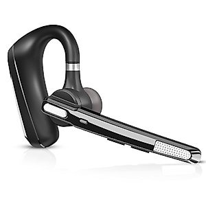 Bluetooth Headset CVC8.0 Dual-Mic Active Noise Cancelling Wireless Bluetooth Earpiece V5.1 Bluetooth Headphones 16 Hrs HD Talktime Hands-Free Earphones for Trucker/Business/Office/Driving (Black)