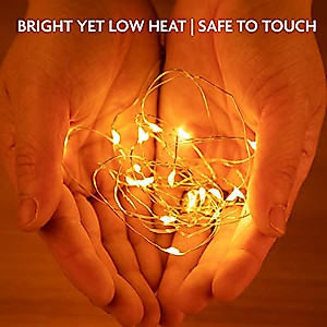 SINAMER 12 Pack Fairy Lights Battery Operated String Lights, 7ft 20 Led Waterproof Copper Wire Firefly Starry for DIY Wedding Party Bedroom Christmas (Warm White)