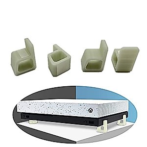 Onyehn 4pcs Horizontal Version Anti-Skid Heightening Bracket for Xbox One/One S/One X Console Horizontal Game Machine Cooling Legs Stand Holder Accessories(Luminous Green)