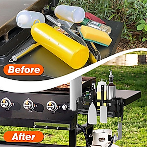 BSTTEK Griddle Caddy for Blackstone Griddles,Blackstone Griddle Accessories Space Saving for Blackstone,Blackstone Caddy Organize Storage with Magnetic Tool Holder & Paper Towel Holder,NO Drilling