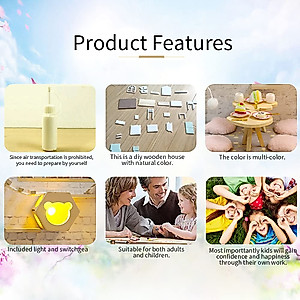 SYW DIY LED Lights Miniature Dollhouse Kit Cat Coffee Doll House Model Wooden Furniture for Christmas 's Day Creative Gifts with Dust Cover and Music （Cat Coffee Shop ）