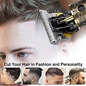 ROCKUBOT Professional Cordless Hair Clippers for Men,Hair Trimmer for Men Professional,Beard Trimmer for Men Zero Gapped Trimmers T Blade Trimmer Hair Cutting Kit Rechargeable LED Display