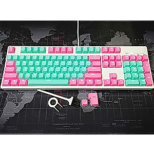 104 Keys Miami PBT Doubleshot Backlit Keycaps ANSI/ISO Keyset OEM Profile for 60%/87 TKL/104/108 Cherry MX Switches Gaming Mechanical Keyboards (Miami)