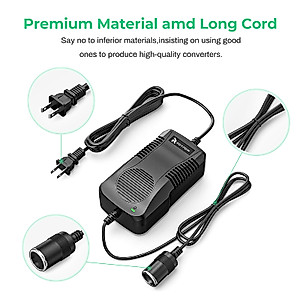 AC to DC Converter, RoyPow 180W (Max 200W) 15A 100V~120V to 12V Car Cigarette Lighter Socket AC/DC Power Supply Adapter Transformer for Inflator, Car Refrigerator
